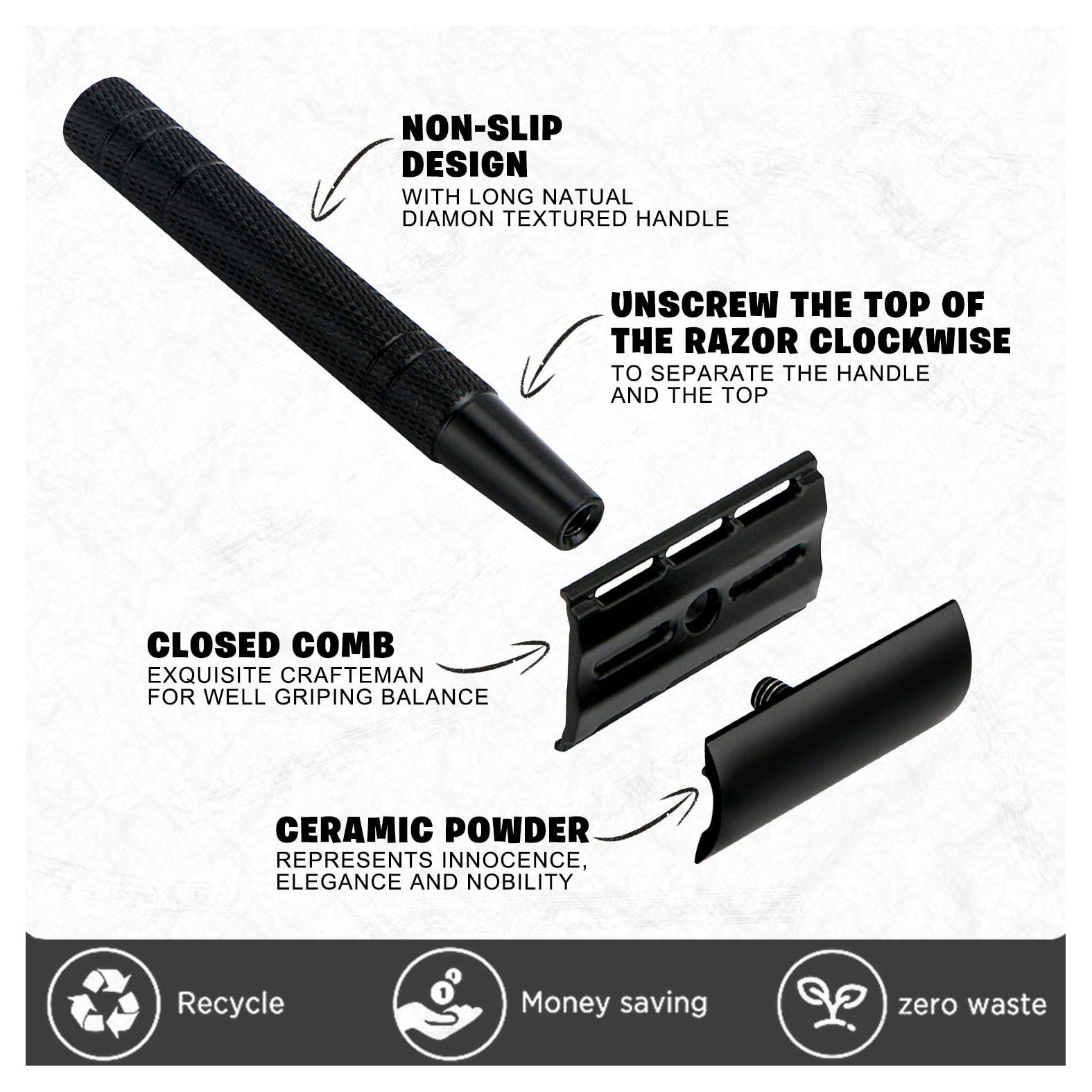 Personalized SHAVING BLADE Safety Razor Beard Mustache Travel Groomsmen ...