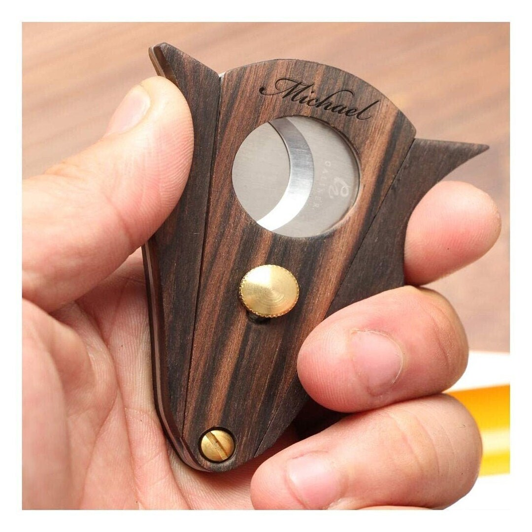 Personalized CIGAR CUTTER Custom Engraved Cigars Accessories Groomsmen Gifts for Dad Him ...