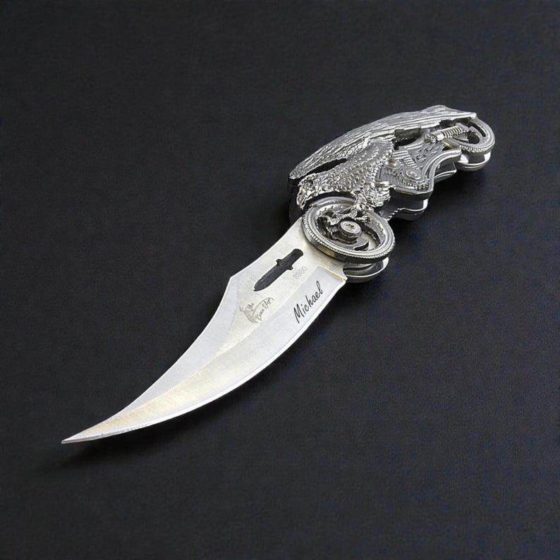 Personalized EAGLE MOTORCYCLE Pocket Knife Knives Groomsmen Birthday ...
