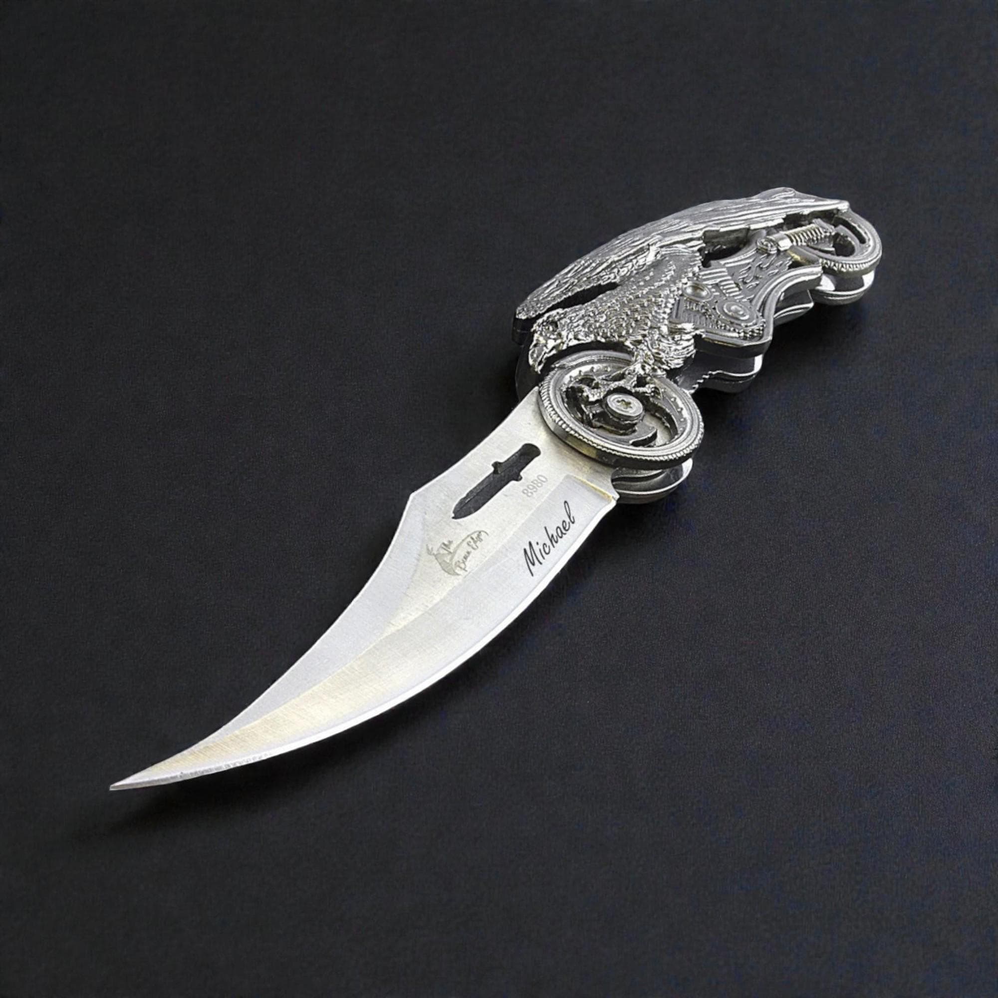 Personalized EAGLE MOTORCYCLE Pocket Knife Knives Groomsmen Birthday ...