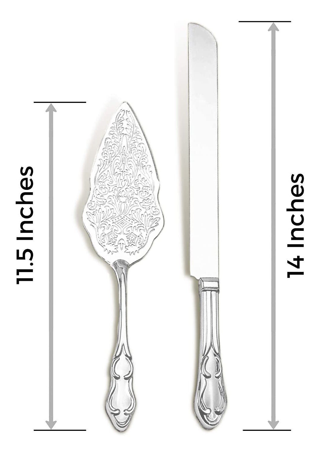 Personalized Wedding CAKE CUTTING SET Silver Serving Cutter - Etsy