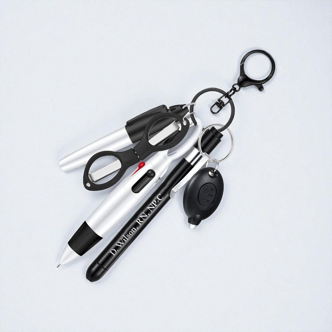 Personalized 6-piece Nurse Pen Keychain Set Penlight Medical Student ...
