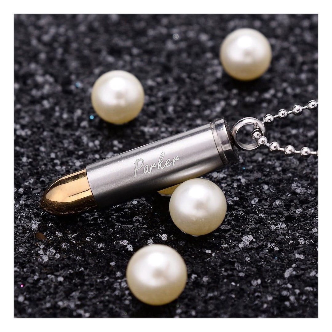 Personalized CREMATION URN Bullet Necklace Fallen Soldier Veteran Ashes ...