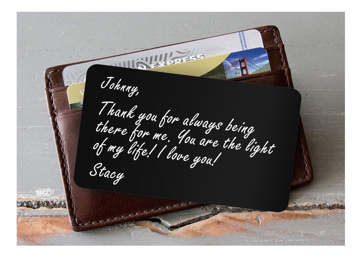 Personalized WALLET CARD Metal Business Cards Groomsmen Birthday Gift ...