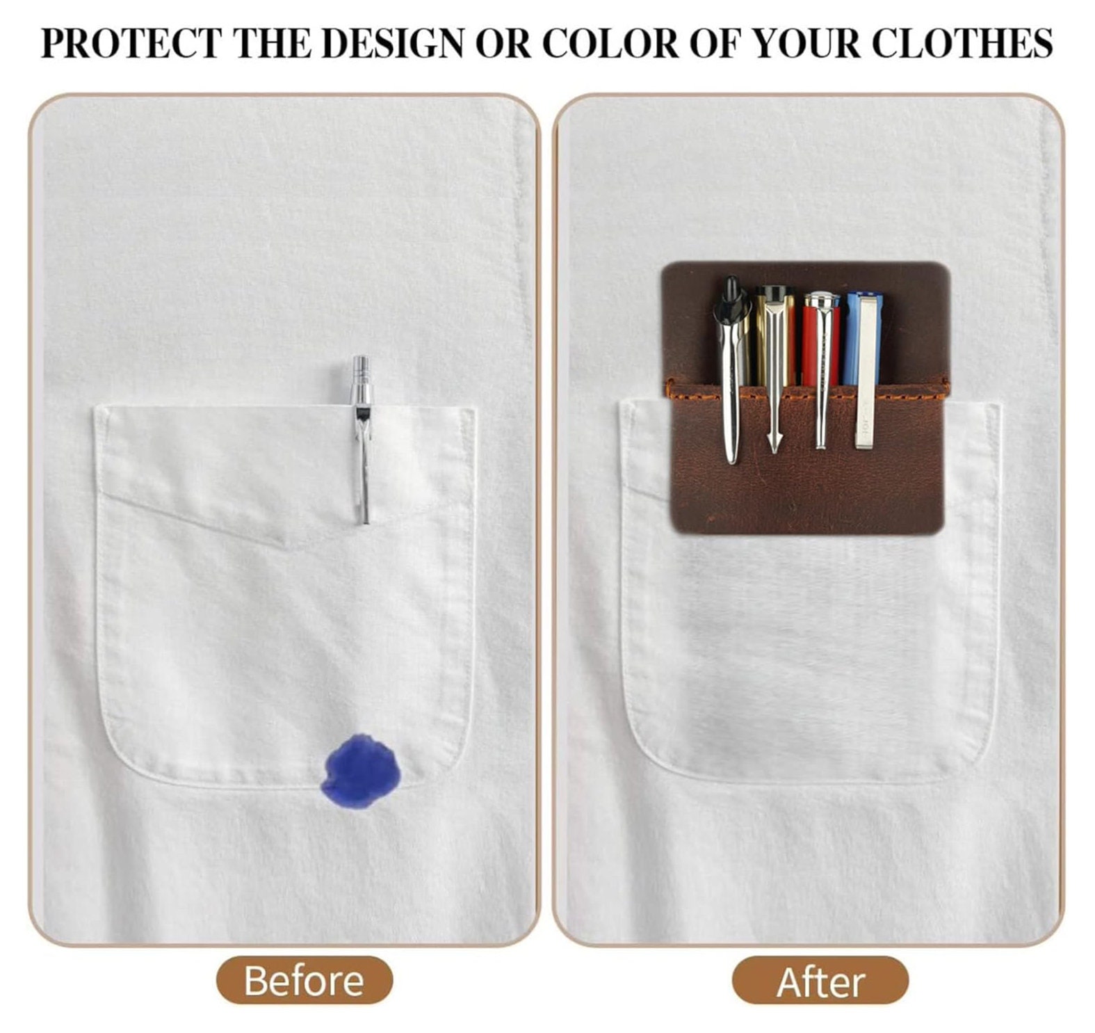 Personalized LEATHER POCKET PROTECTOR Pen Holder Accessories Birthday ...