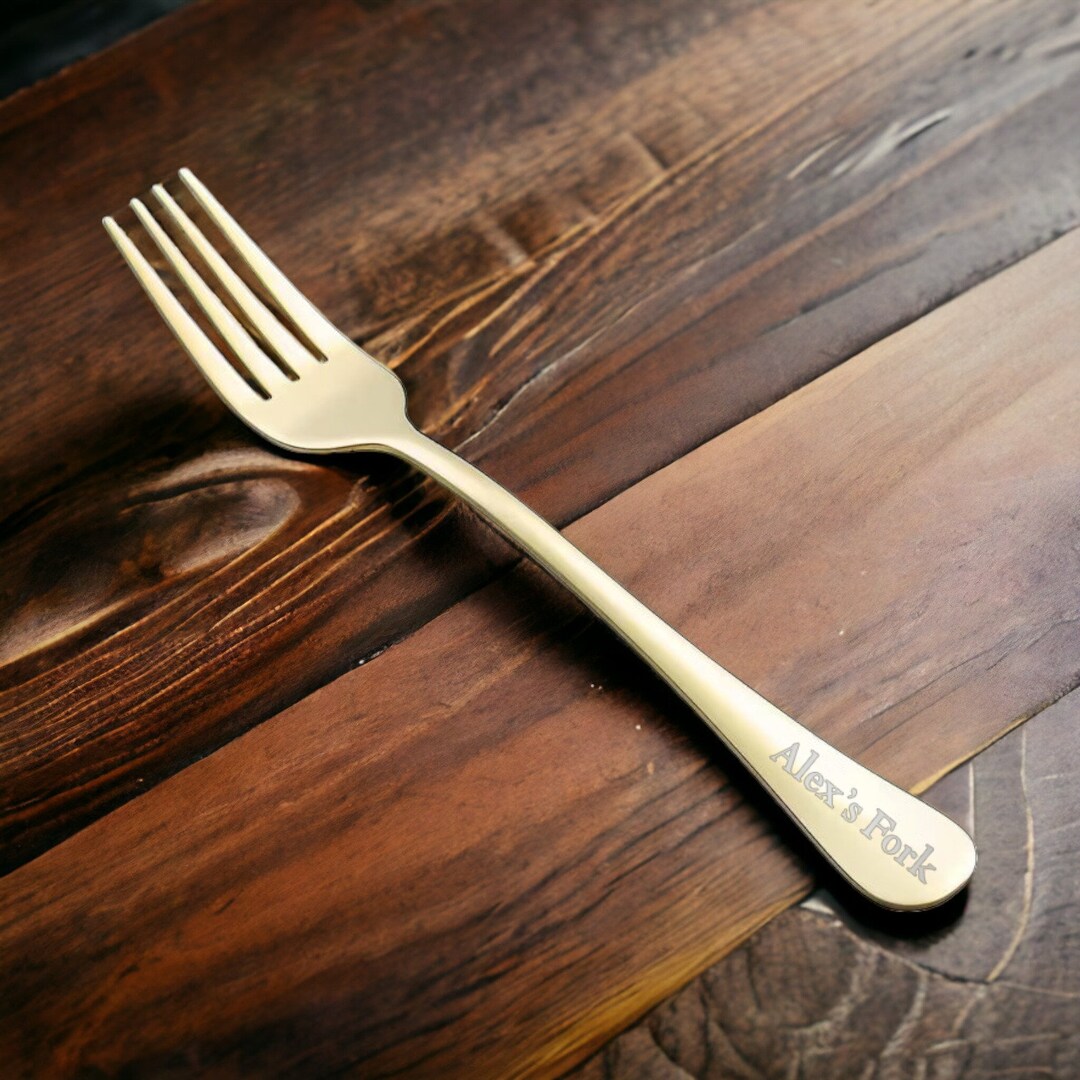 Personalized FORK Gold Home Housewarming Wedding Bridesmaid Birthday ...