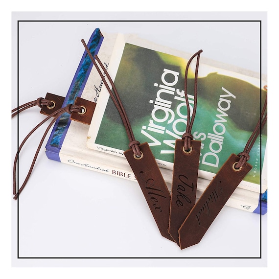 Personalized LEATHER BOOKMARK & TASSEL Custom Reading Reader - Etsy