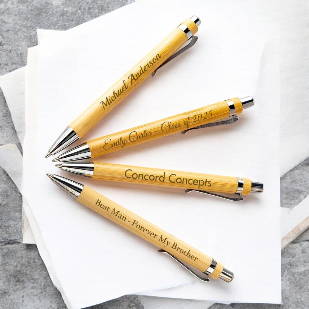 Personalized PENS WOOD BAMBOO Pen Graduation Groomsmen Birthday Gift ...