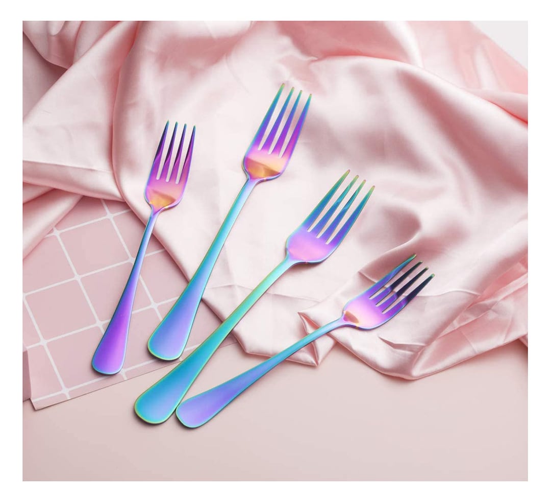 Personalized Rainbow Spectrum Oil Slick FORK Dinnerware Utensil Wedding Gifts for Her Mom ...