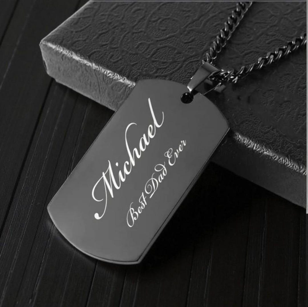 Personalized DOGTAG NECKLACE for Men Dog Tag Pendant Army Navy Marines ...