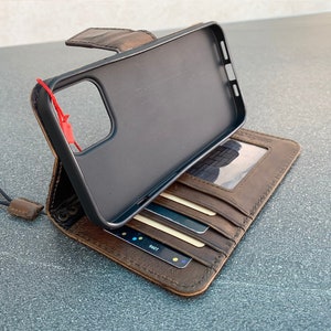 Handmade Full Leather iPhone Wallet Case: Vintage Book Coverchristmas ...