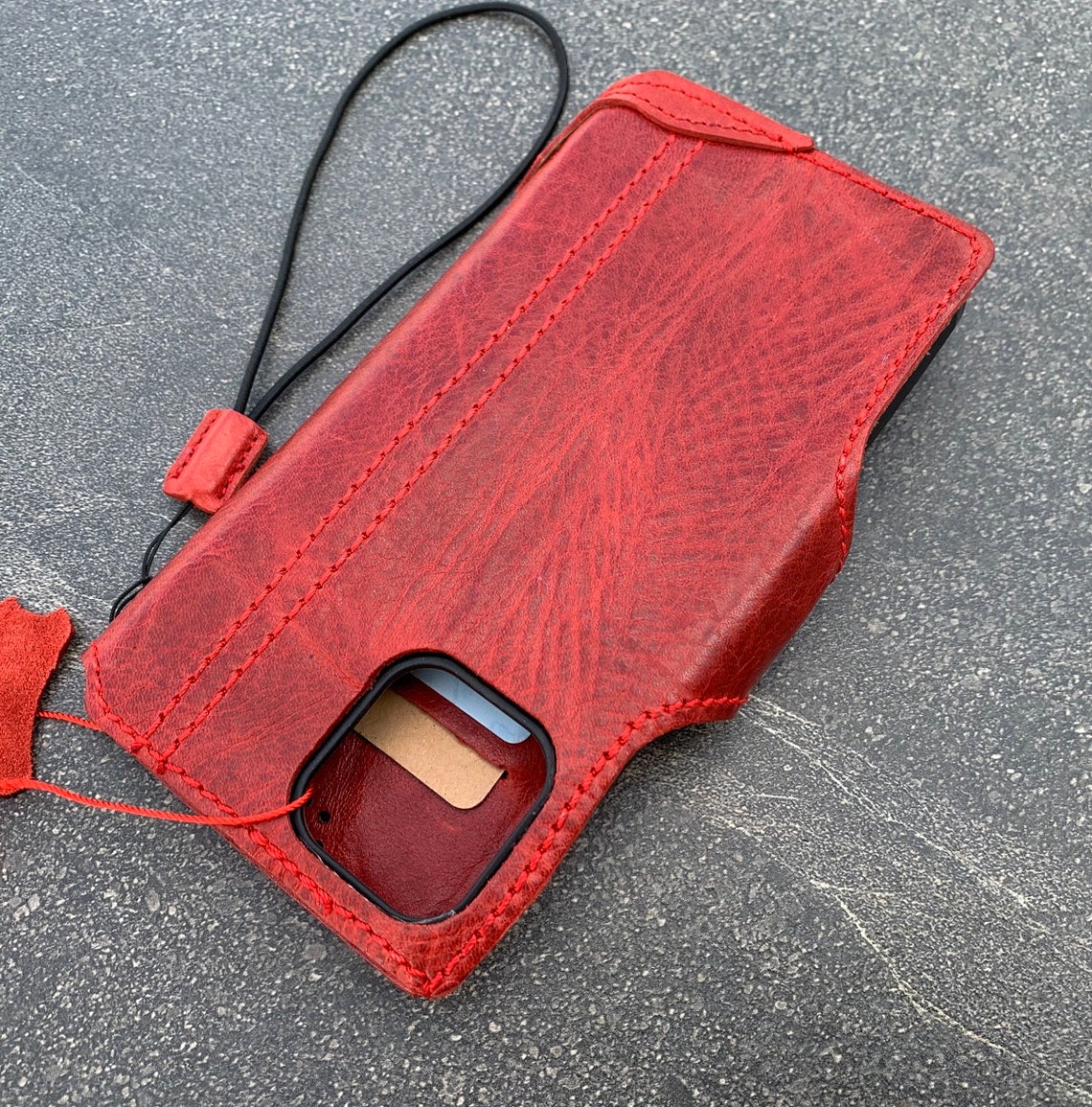 Genuine Red Leather Case for Apple Iphone 12/pro/max Vintage - Etsy