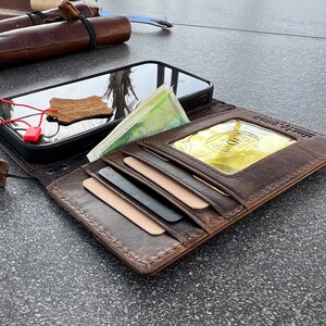 Handmade Leather iPhone Wallet Case: Vintage Book Designchristmas Gift ...