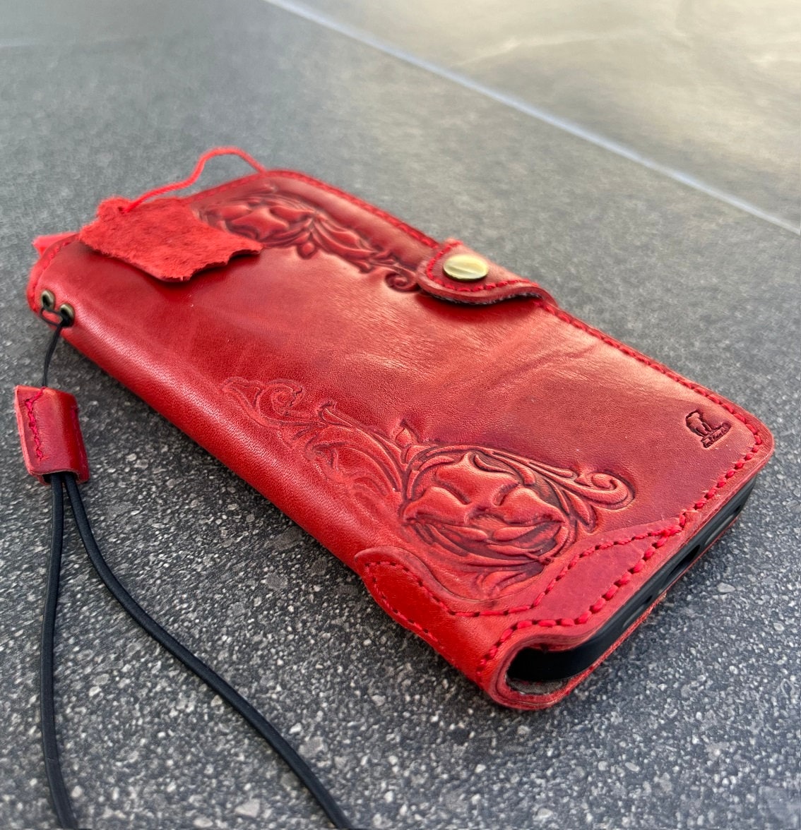 Genuine Leather Case Red for Apple Iphone 11 12 13 14 Pro Max - Etsy