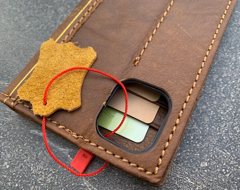 Handmade Leather iPhone Wallet Case: Book Style Coverchristmas Gift - Etsy