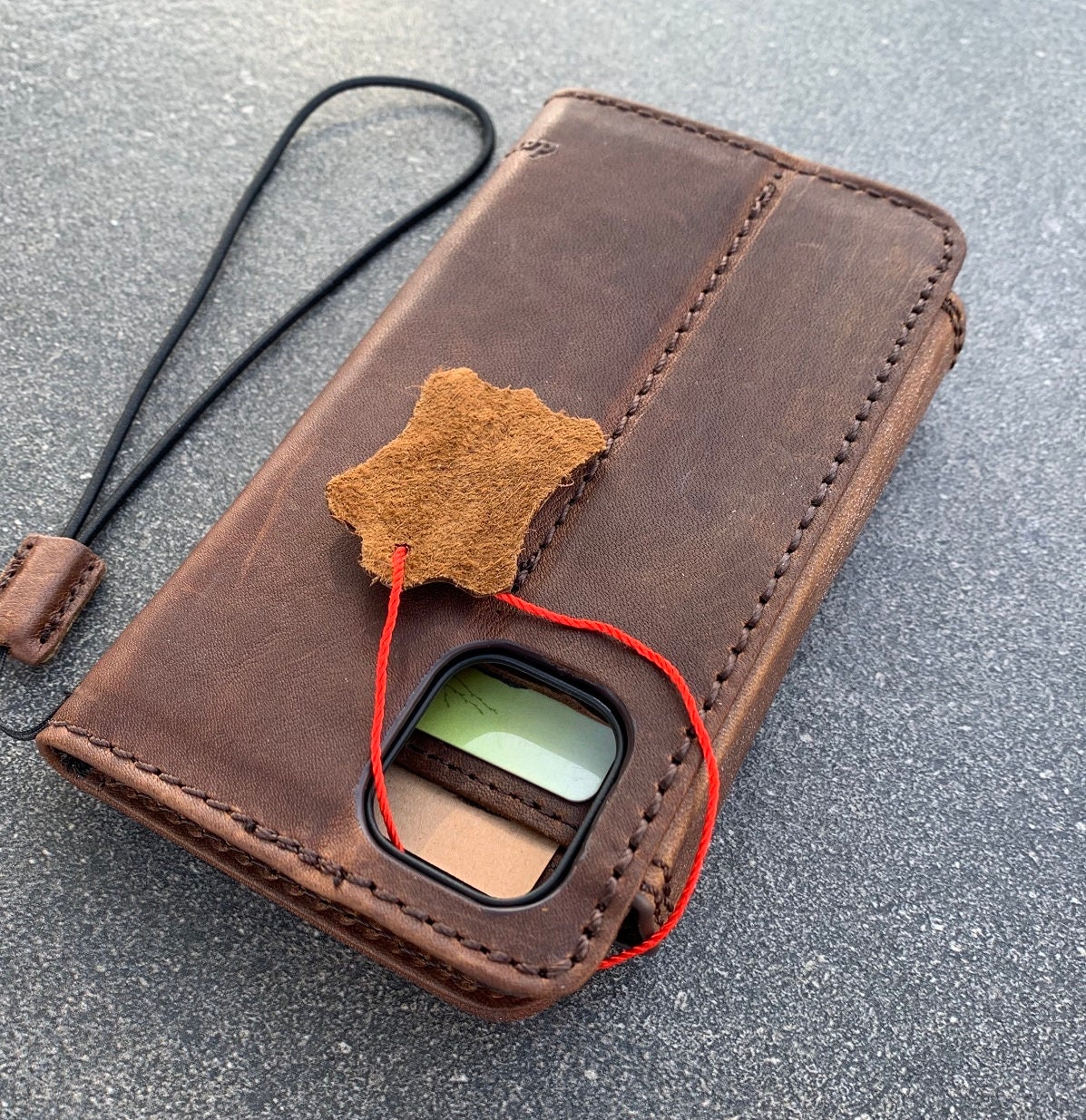 Genuine Real Leather Case for Apple Iphone 12 13 Mini Wallet | Etsy