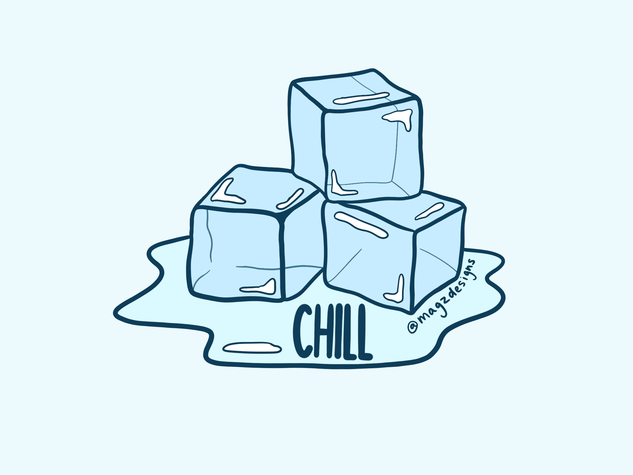 Chill Ice Cubes Vinyl Sticker | Etsy