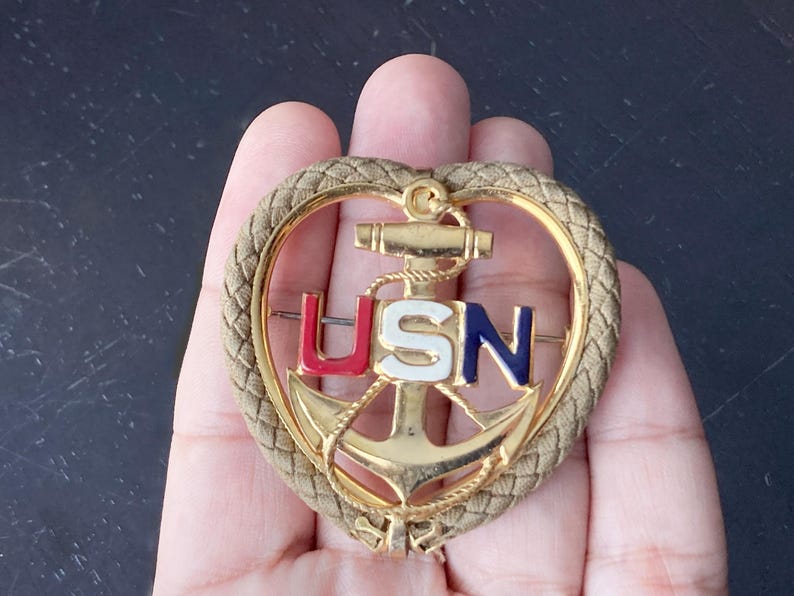U.S. Navy Anchor Sweetheart Brooch Pin - Etsy