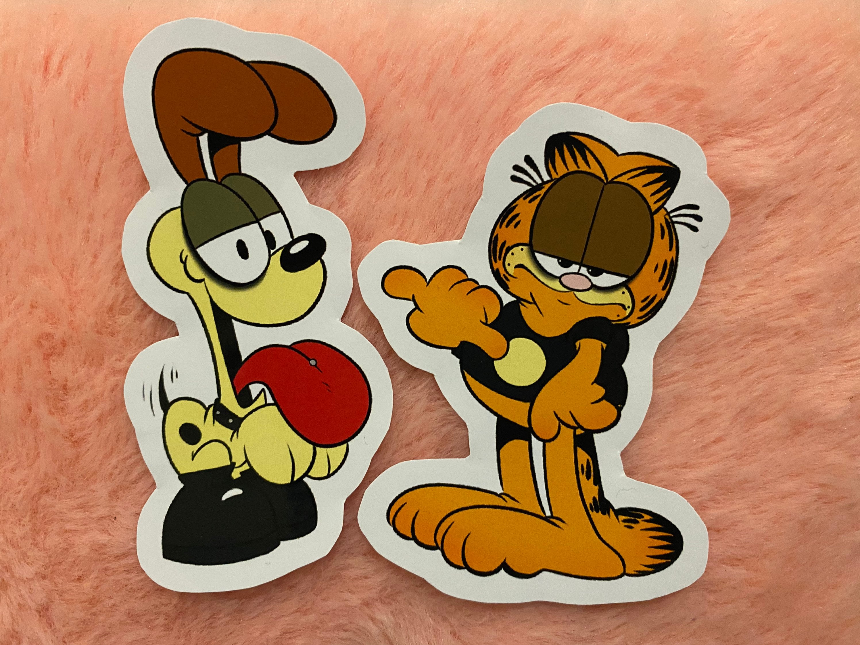 Garfield and Odie gothfield & Emodie Stickers pack of 2 | Etsy