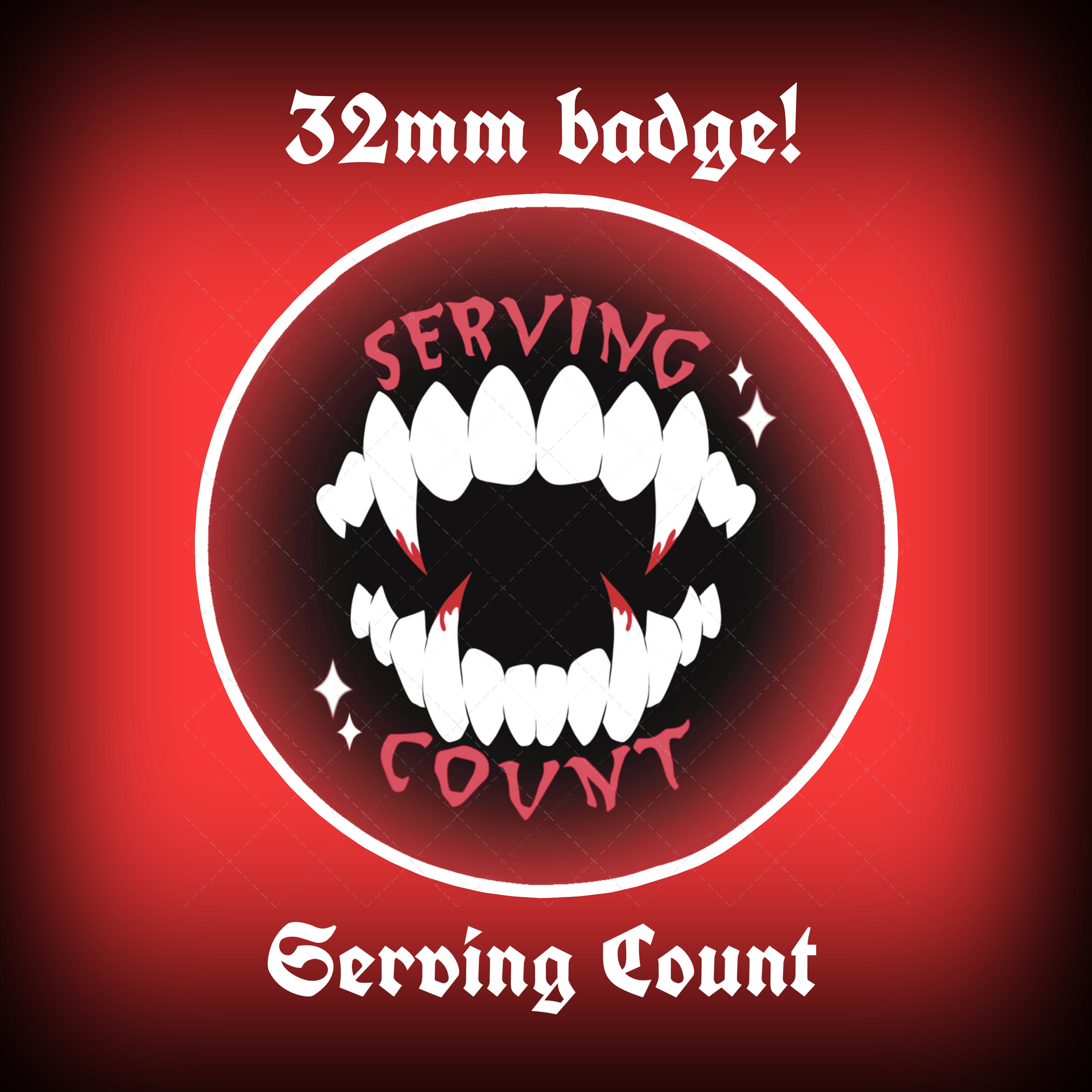 32mm Vampire Gothic serving Count Badge - Etsy