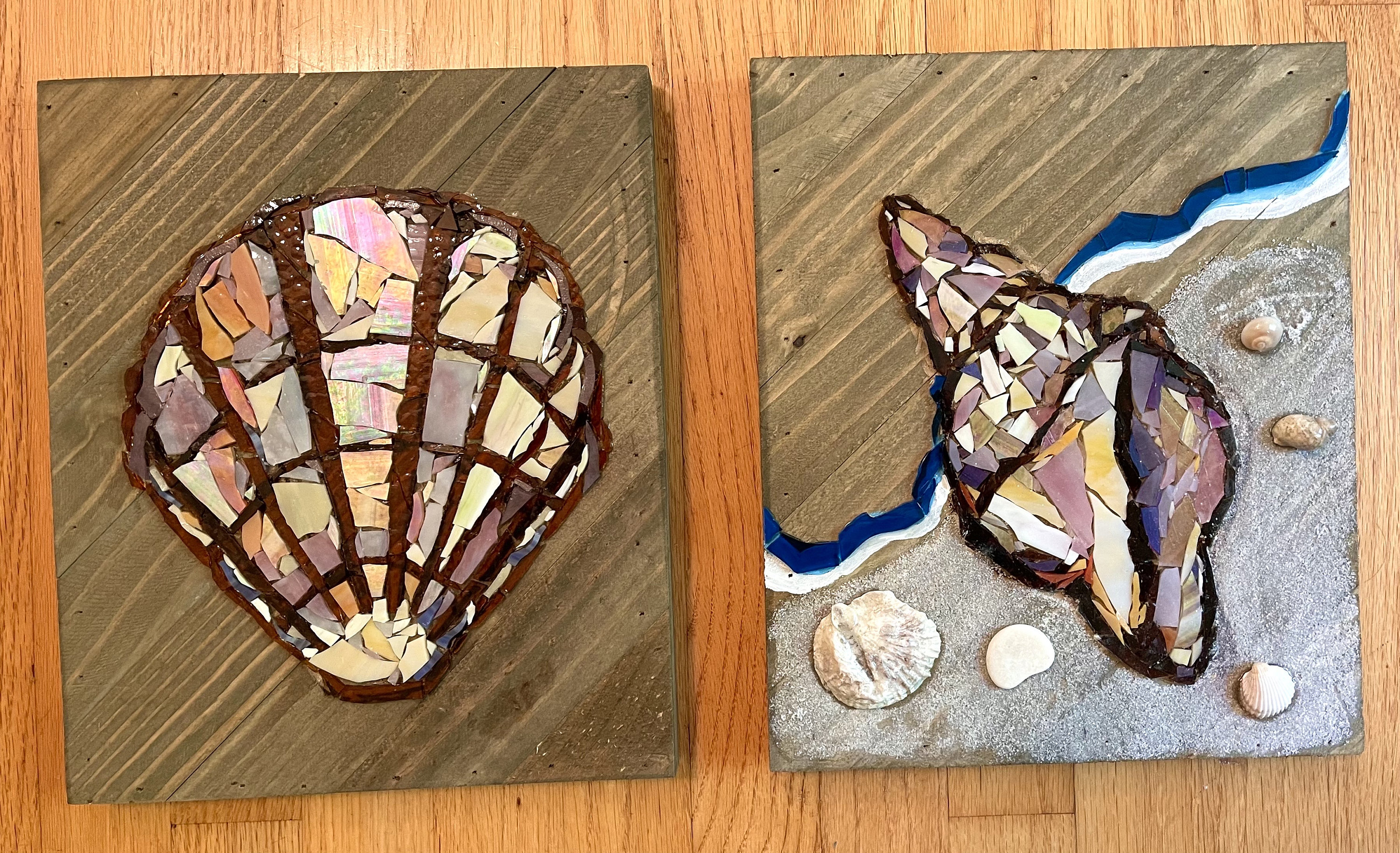 Seashell Mosaic Wall Art Custom Beach Wall Hanging Beach House Art One ...