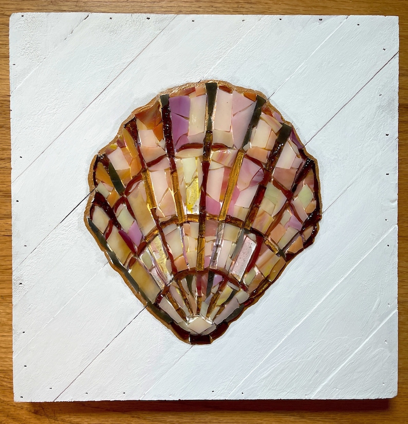 Seashell Mosaic Wall Art Custom Beach Wall Hanging Beach House Art One ...
