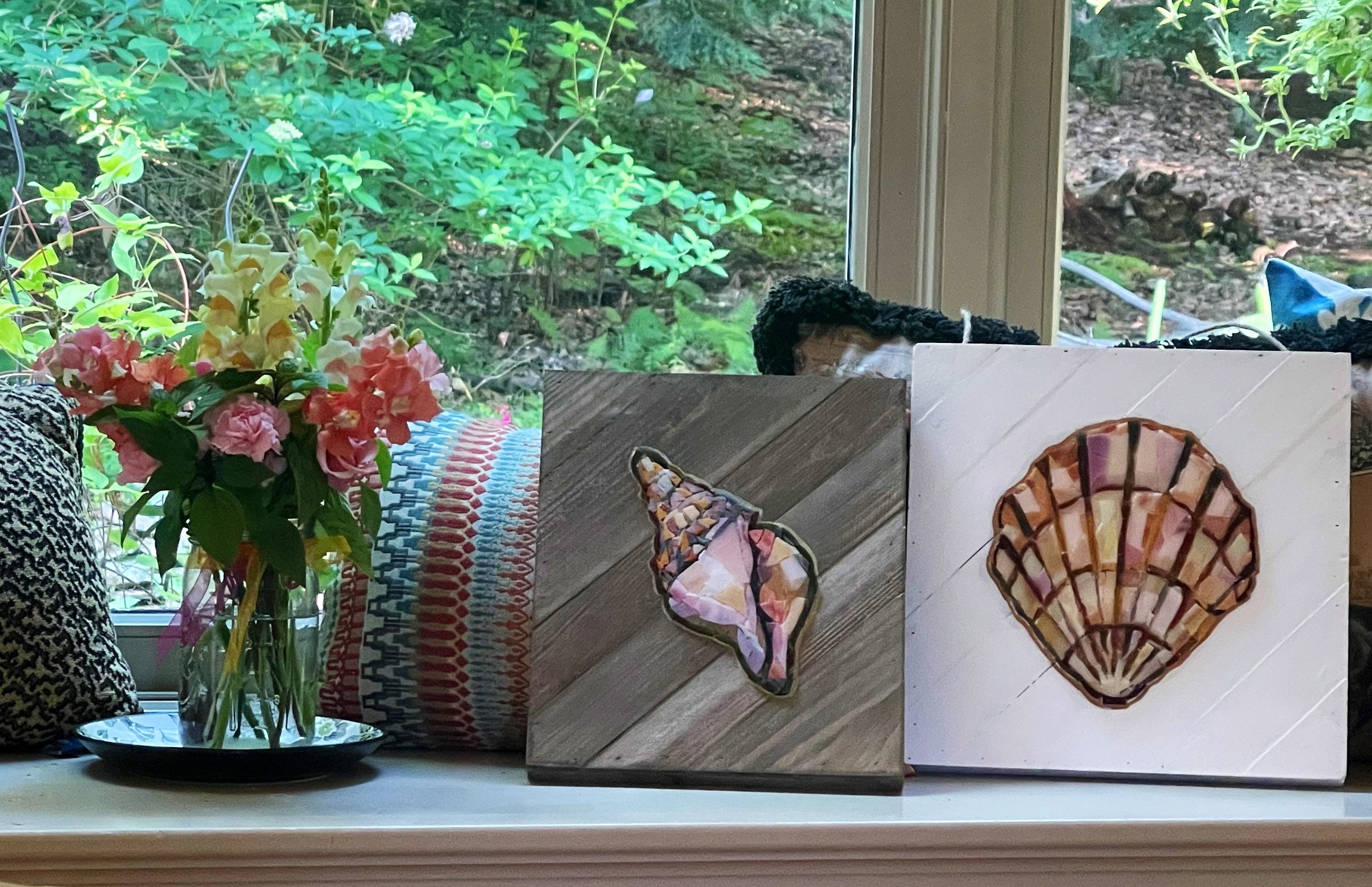 Seashell Mosaic Wall Art Custom Beach Wall Hanging Beach - Etsy