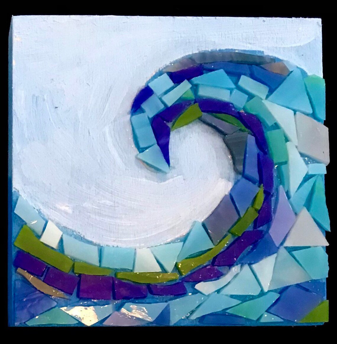 Wave Mosaic Wall Art Beach House Wall Art Ocean Mosaic - Etsy