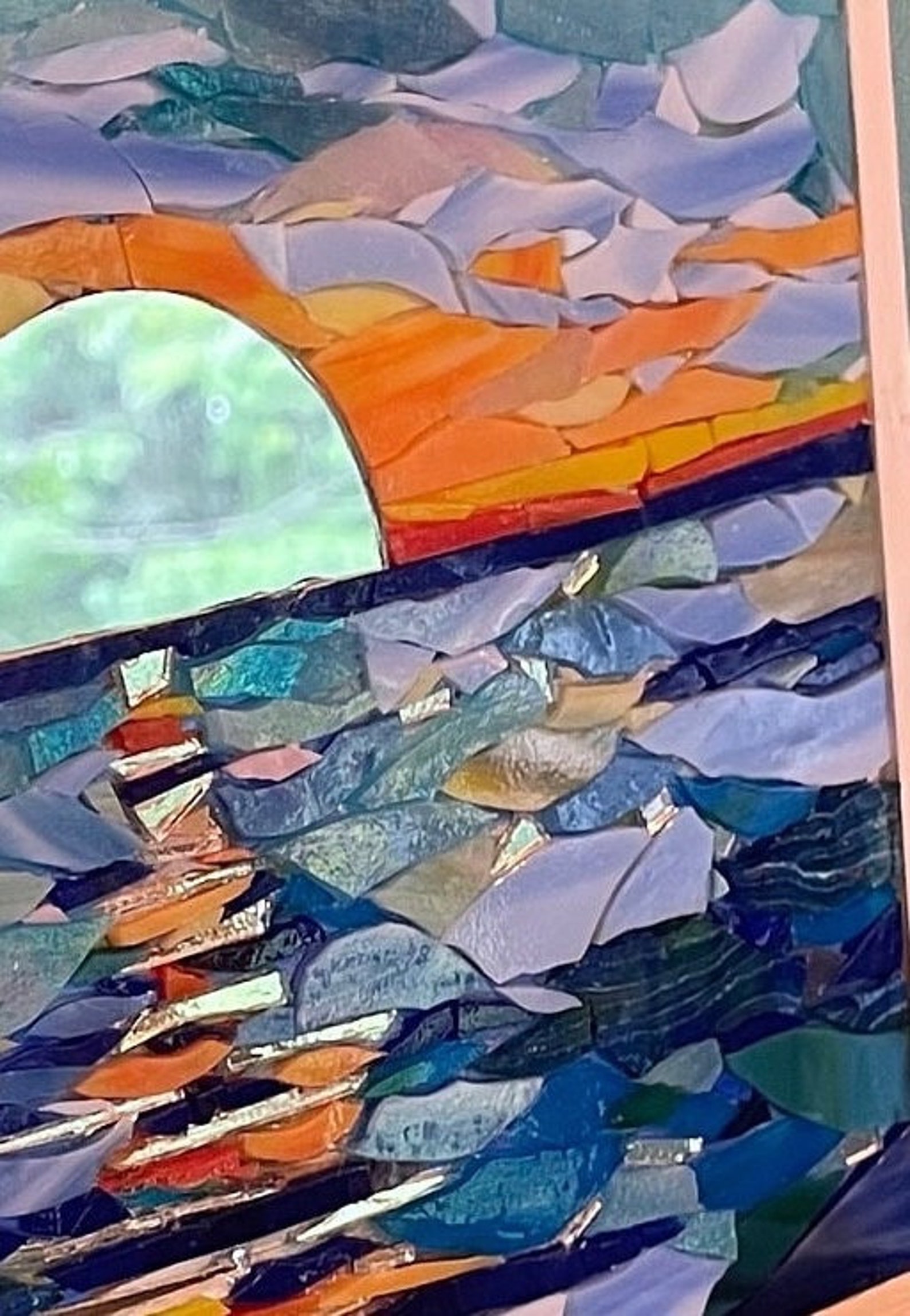 Ocean Sunset Mosaic Beach Mosaic Wall Art Stained Glass Mosaic Wall ...