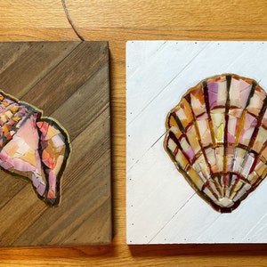 Seashell Mosaic Wall Art Custom Beach Wall Hanging Beach | Etsy