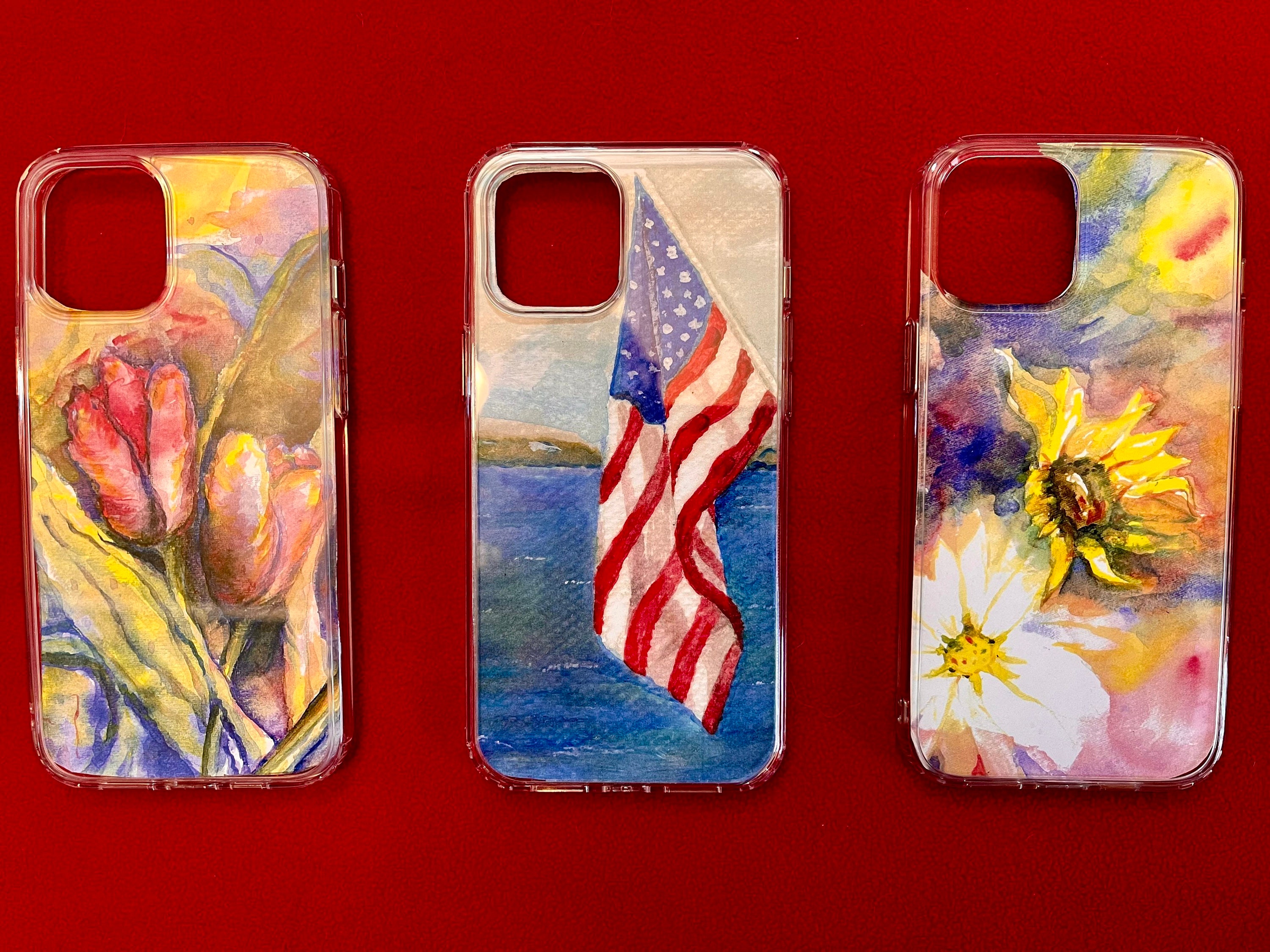 Hand Painted Cell Phone Cover is an Insert Inside a Clear Durable ...