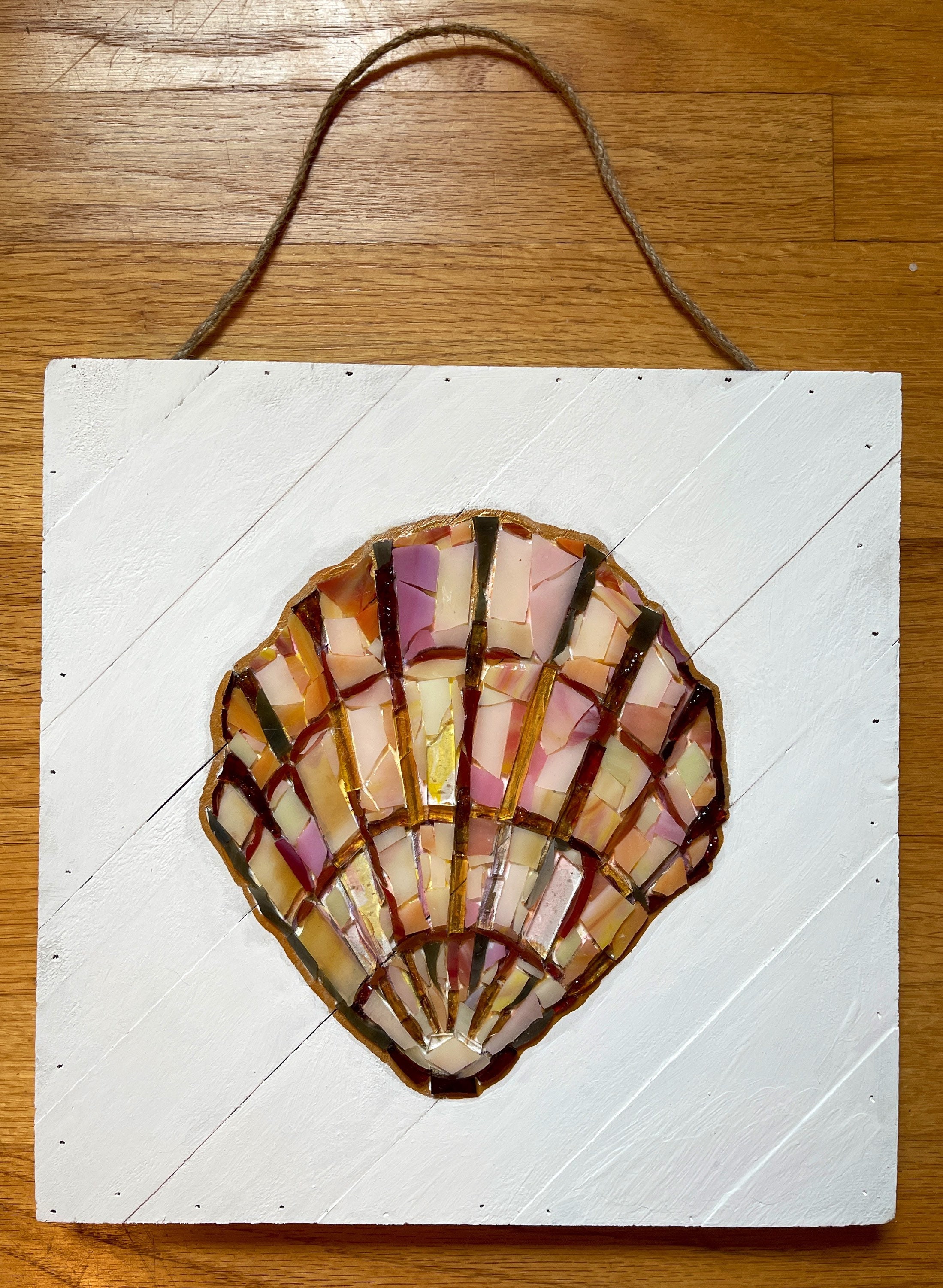 Seashell Mosaic Wall Art Custom Beach Wall Hanging Beach House Art One ...
