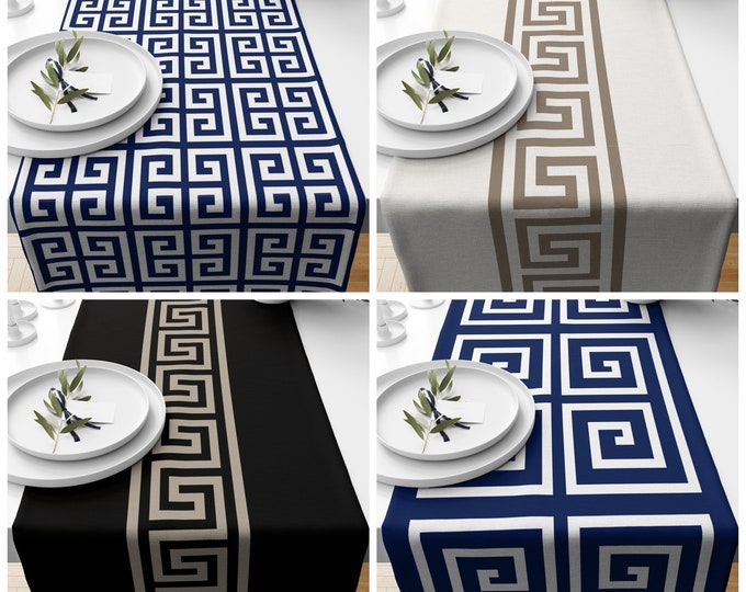 Woven Table Runner Navy and Ivory Stripe Fringed Ends Woven Cotton 16 X ...