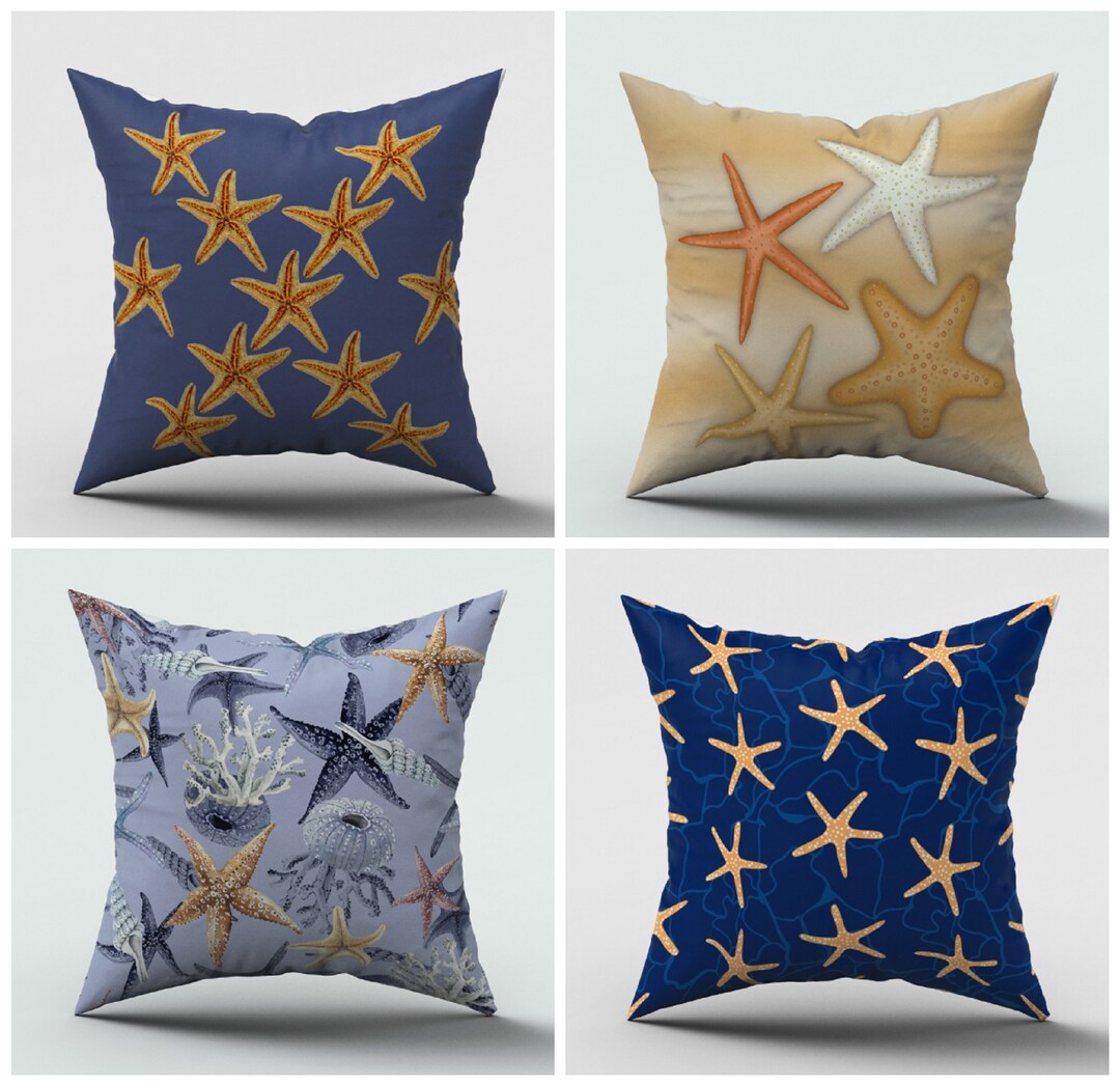 Beach House Starfish Pillow Covernautical Decor Pillow Casedecorative ...