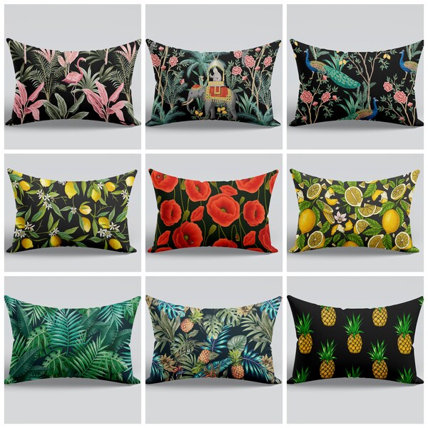 Black Lumbar Pillow - Etsy