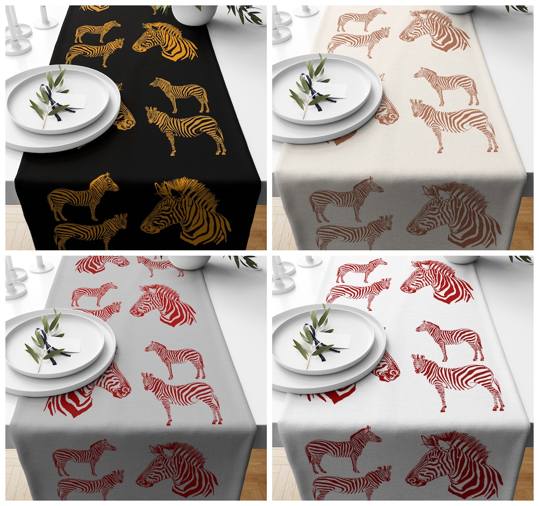 Zebra Table Runner, Zebra Pattern Table Runner, Animal Print Table ...