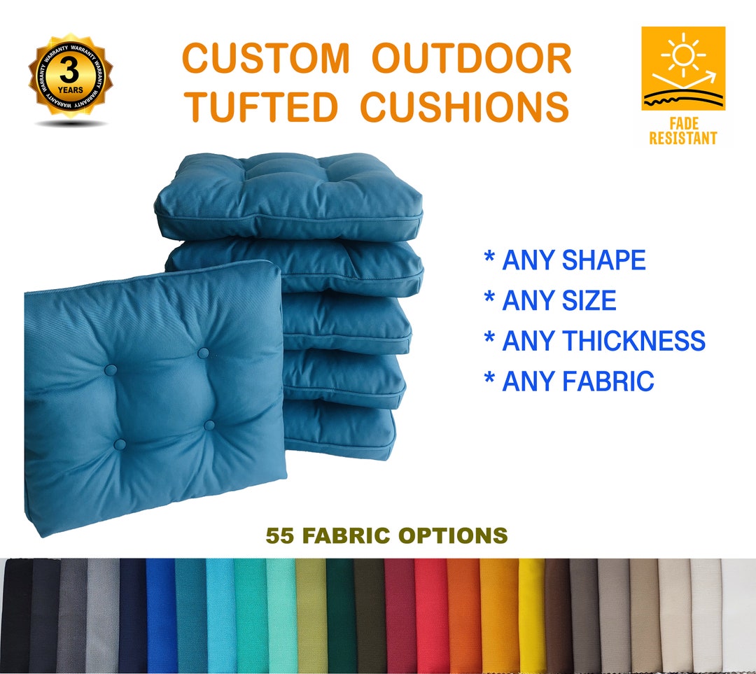 Custom Outdoor Tufted Cushions|custom Size Chair Cushion|fluffy ...