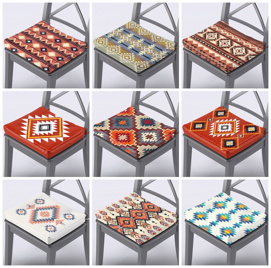 Chair Cushions With Ties, Southwestern Chair Cushions, Outdoor Chair ...