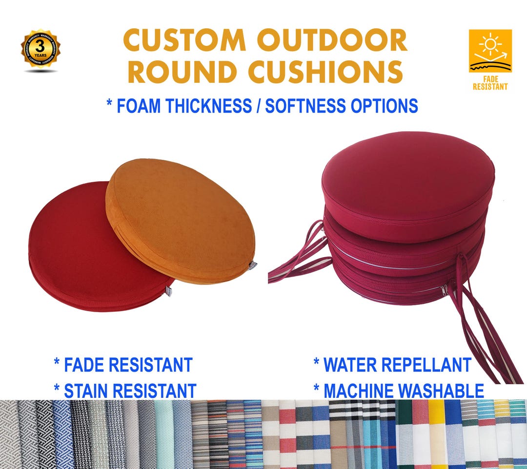 Custom Outdoor ROUND Cushions With Foam/fiber,round Chair Cushion|round ...
