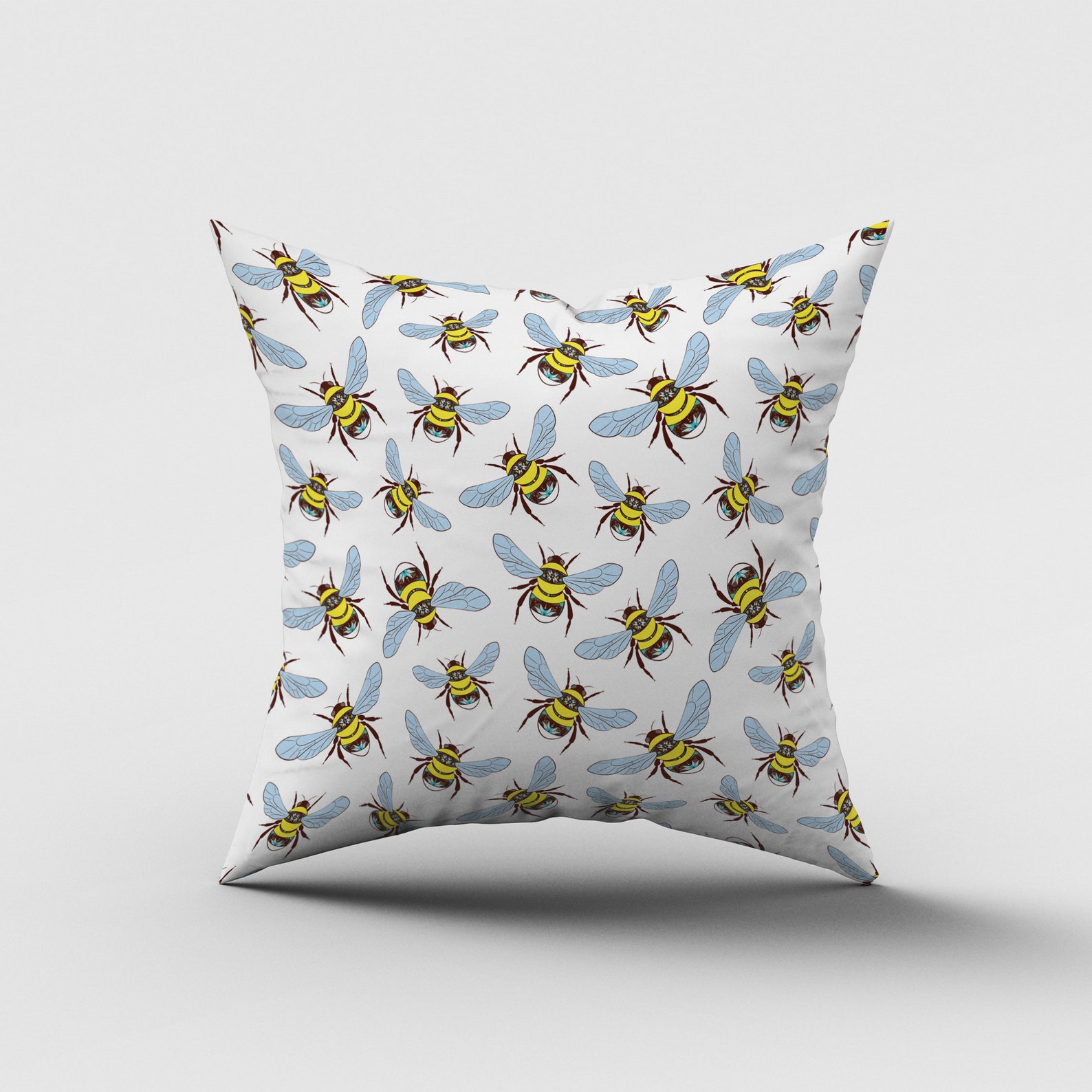 Bee Pillow CoverHoneybee Butterflies Pillow CaseFloral Bee | Etsy