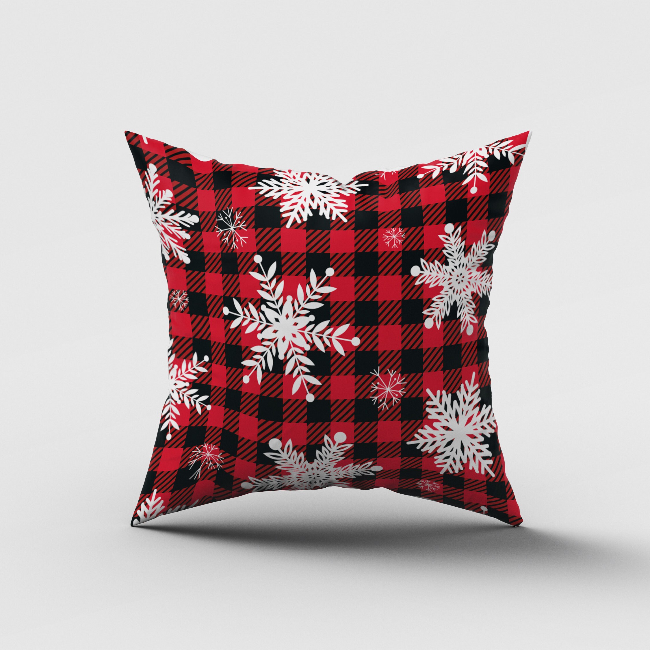Snowflake Throw Pillow CoverSnowflake Pillow CoverRed Plaid | Etsy