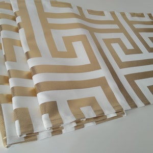 Gold Table Runner|greek Key Table Runner|white and Gold Table Runner ...