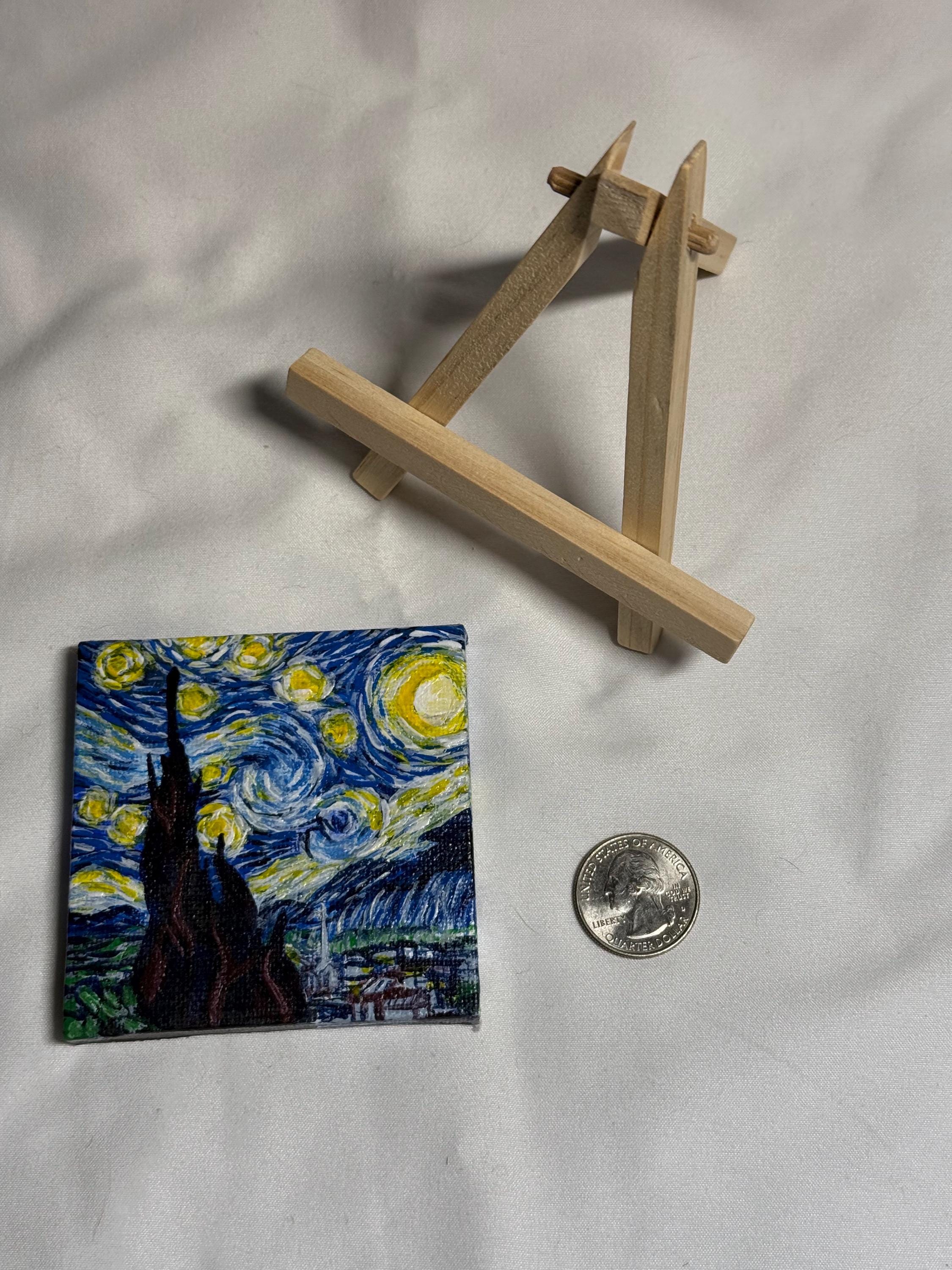 Mini Painting- the Starry Night by Vincent Van Gogh Recreation - Etsy