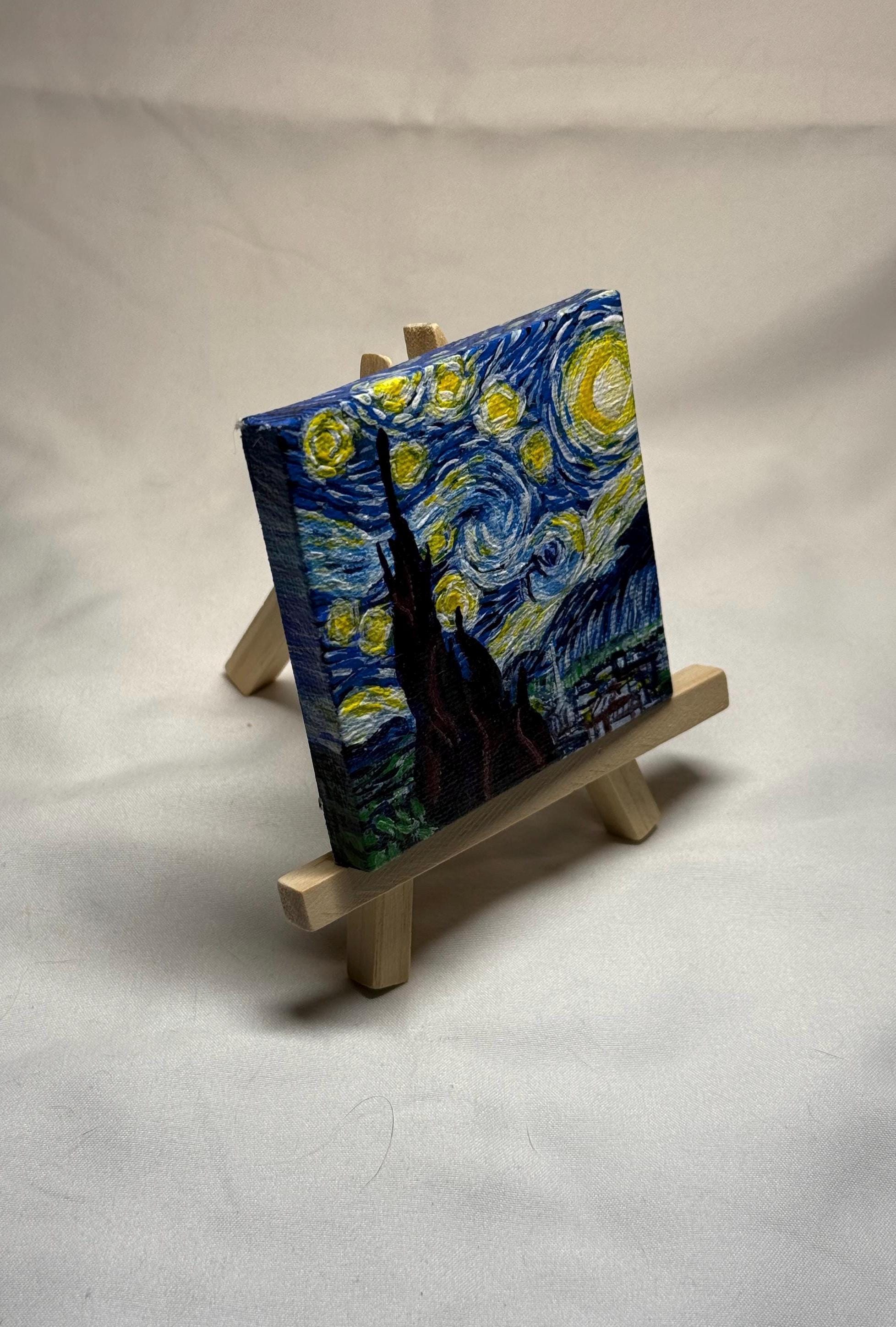Mini Painting- the Starry Night by Vincent Van Gogh Recreation - Etsy