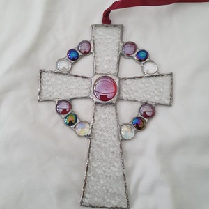 Stained Glass Large Cross Suncatcher - Etsy