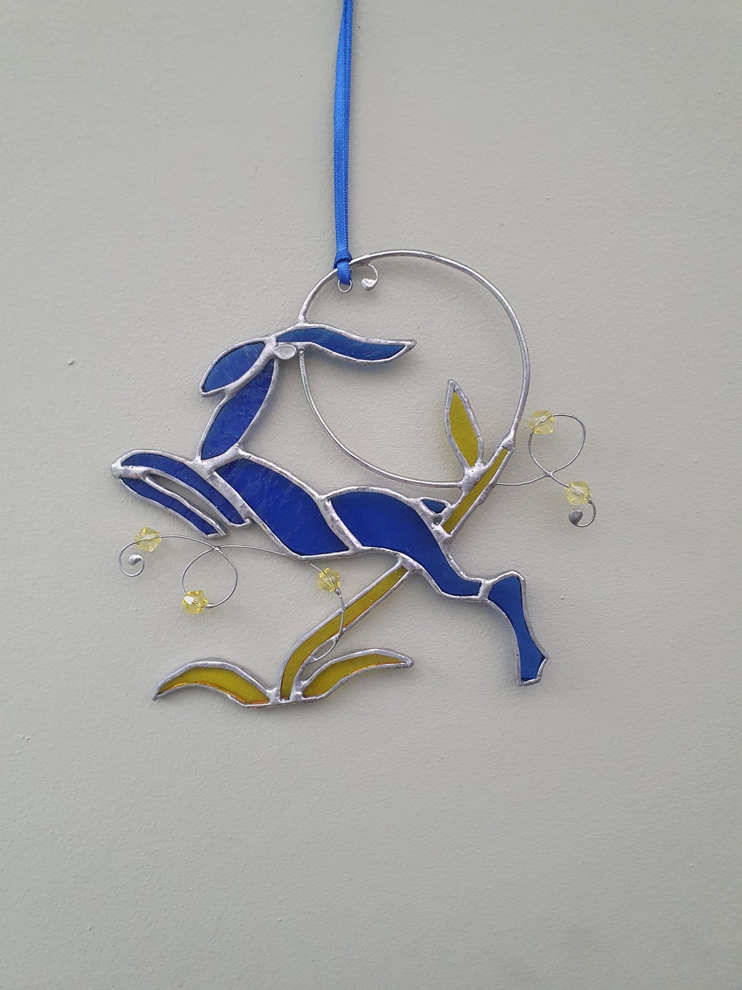 Art Deco Style Stained Glass Antelope Deer Suncatcher - Etsy