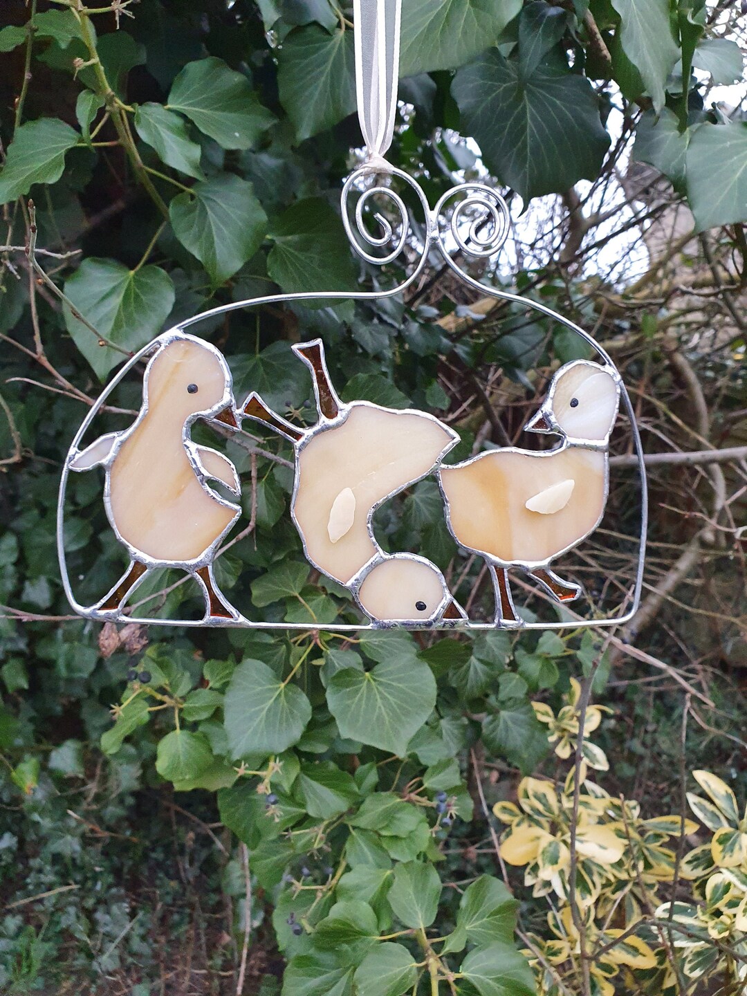 Original Stained Glass 3 Chicks Suncatcher - Etsy