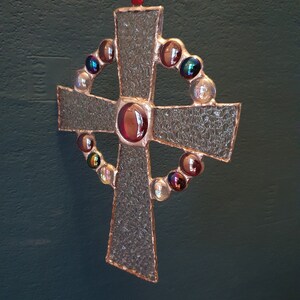 Stained Glass Large Cross Suncatcher - Etsy