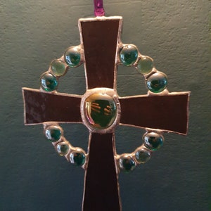 Stained Glass Large Cross Suncatcher - Etsy