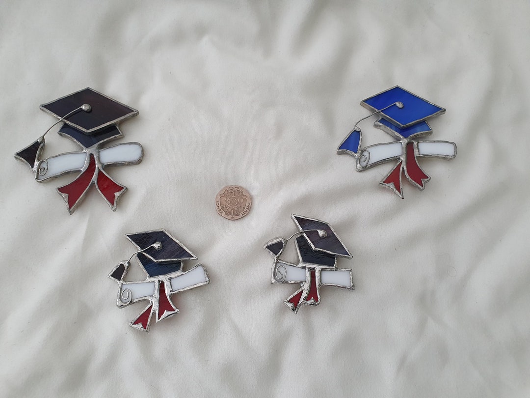 Graduation Stained Glass Cap N Gown Brooches - Etsy